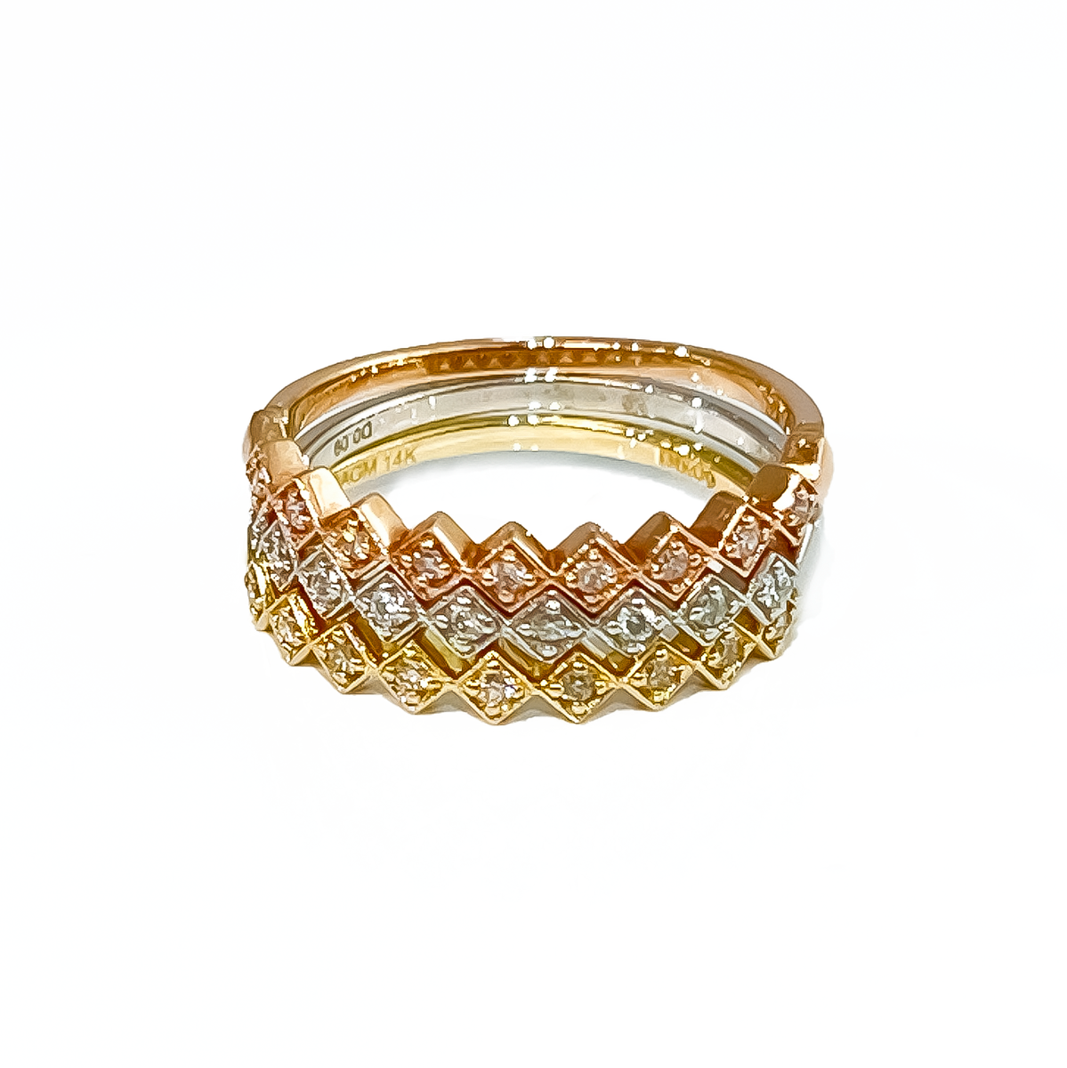 TRI COLOR STACKABLE RINGS – GARO JEWELLERS